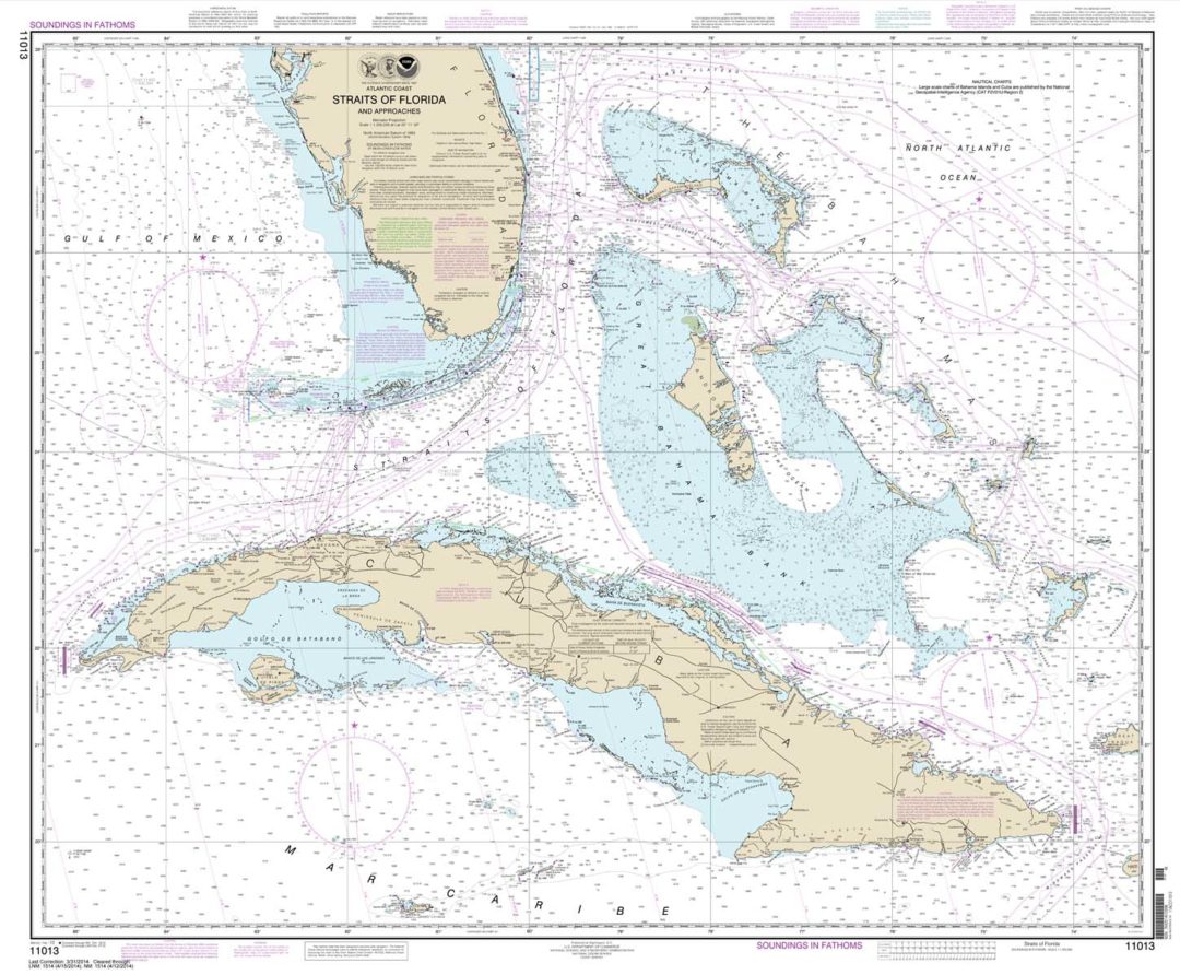 Straits of Florida and Approaches - 11013 - Nautical Charts