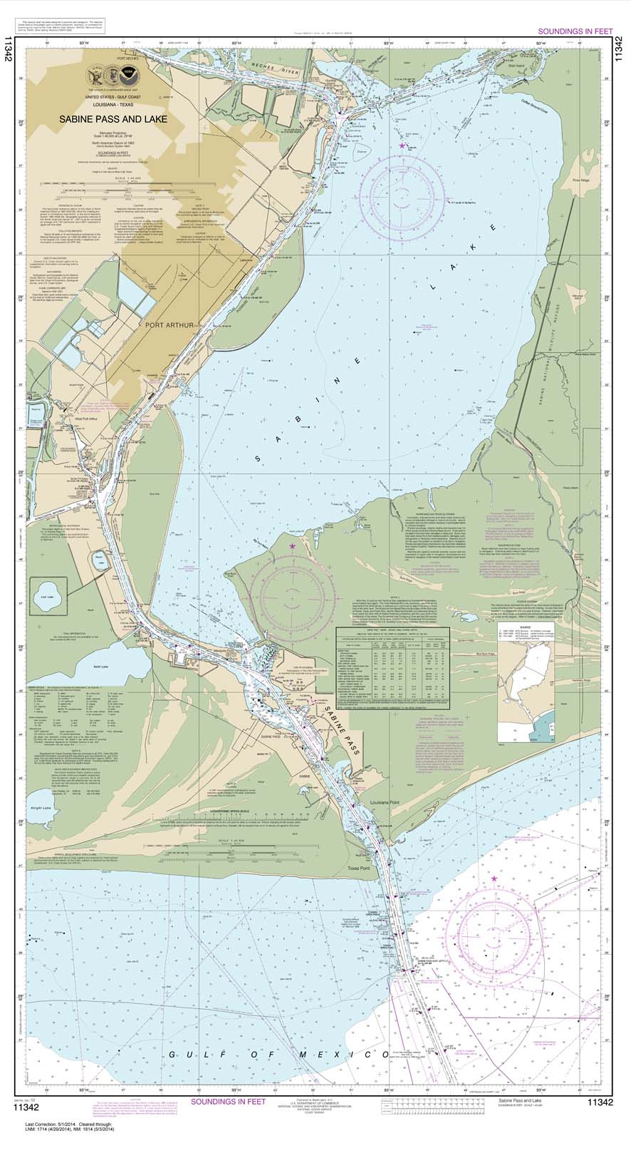 Sabine Pass and Lake - 11342 - Nautical Charts