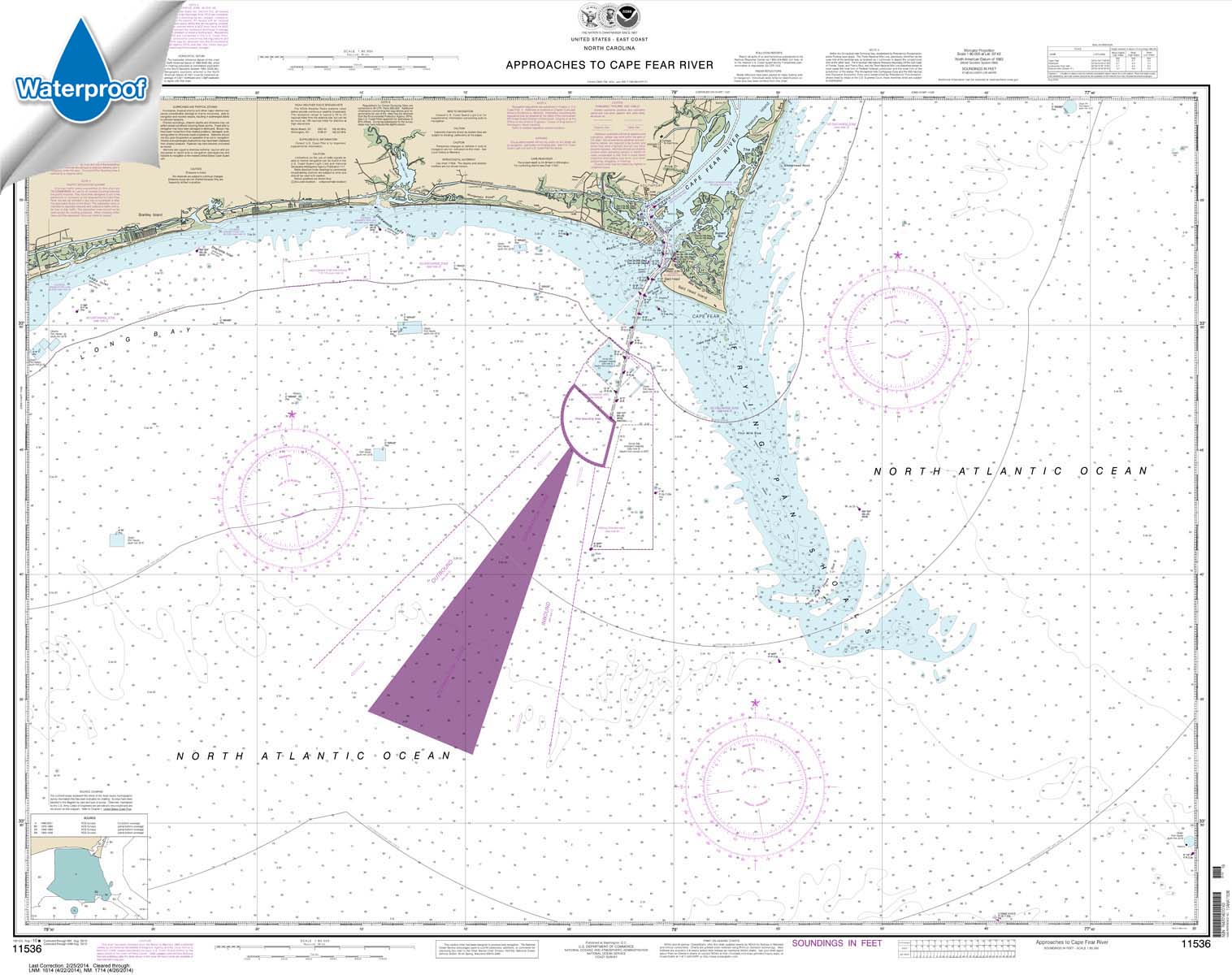 Approaches to Cape Fear River - 11536 - Nautical Charts