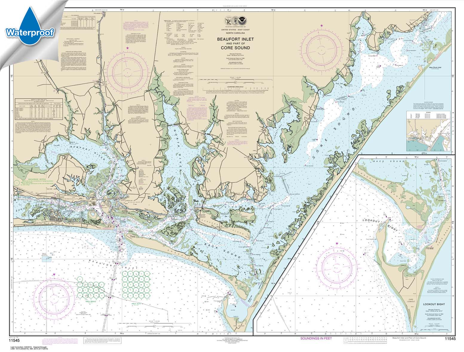 Beaufort Inlet and Part of Core Sound;Lookout Bight - 11545 - Nautical ...