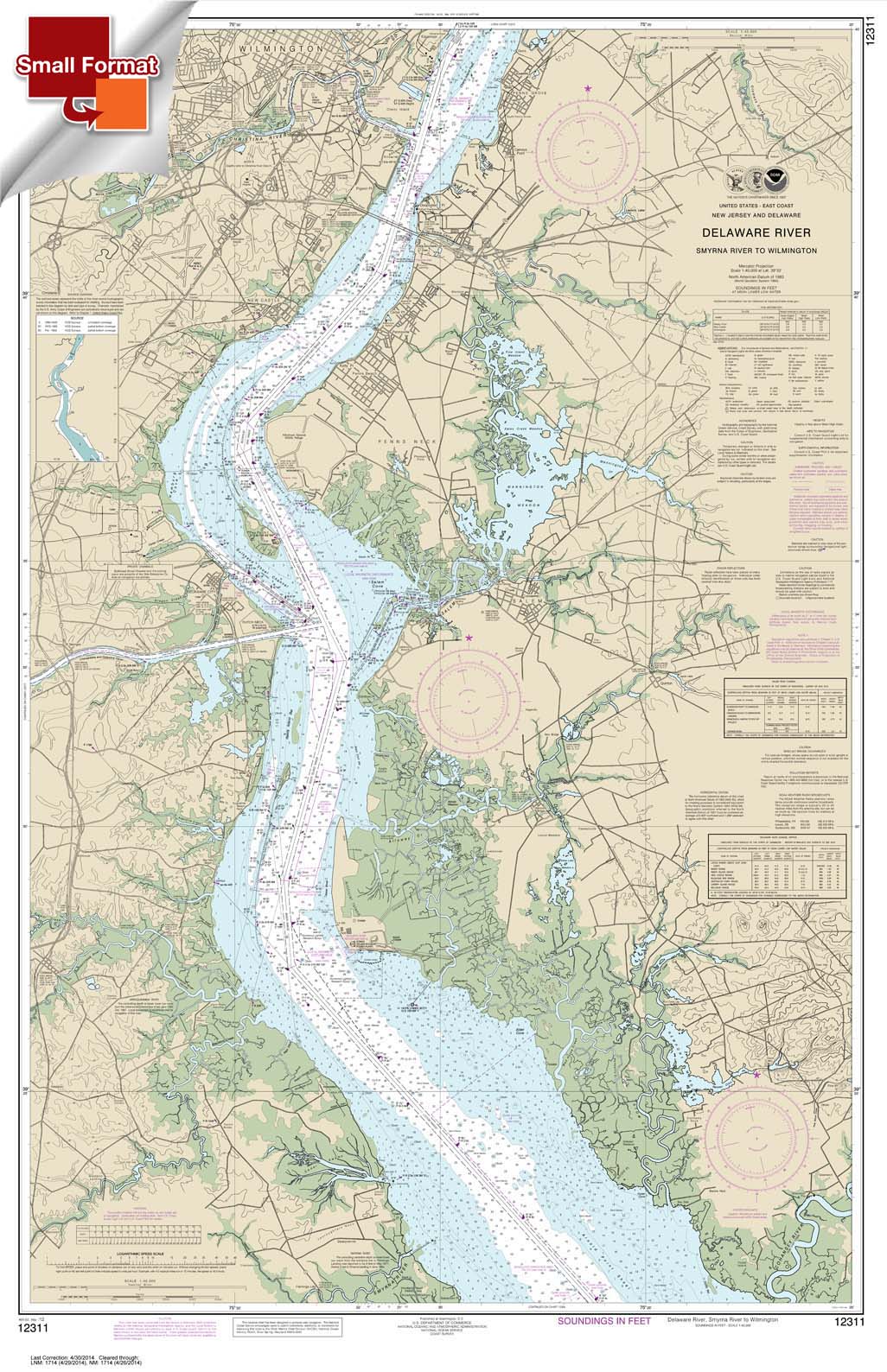 Delaware River Smyrna River to Wilmington - 12311 - Nautical Charts
