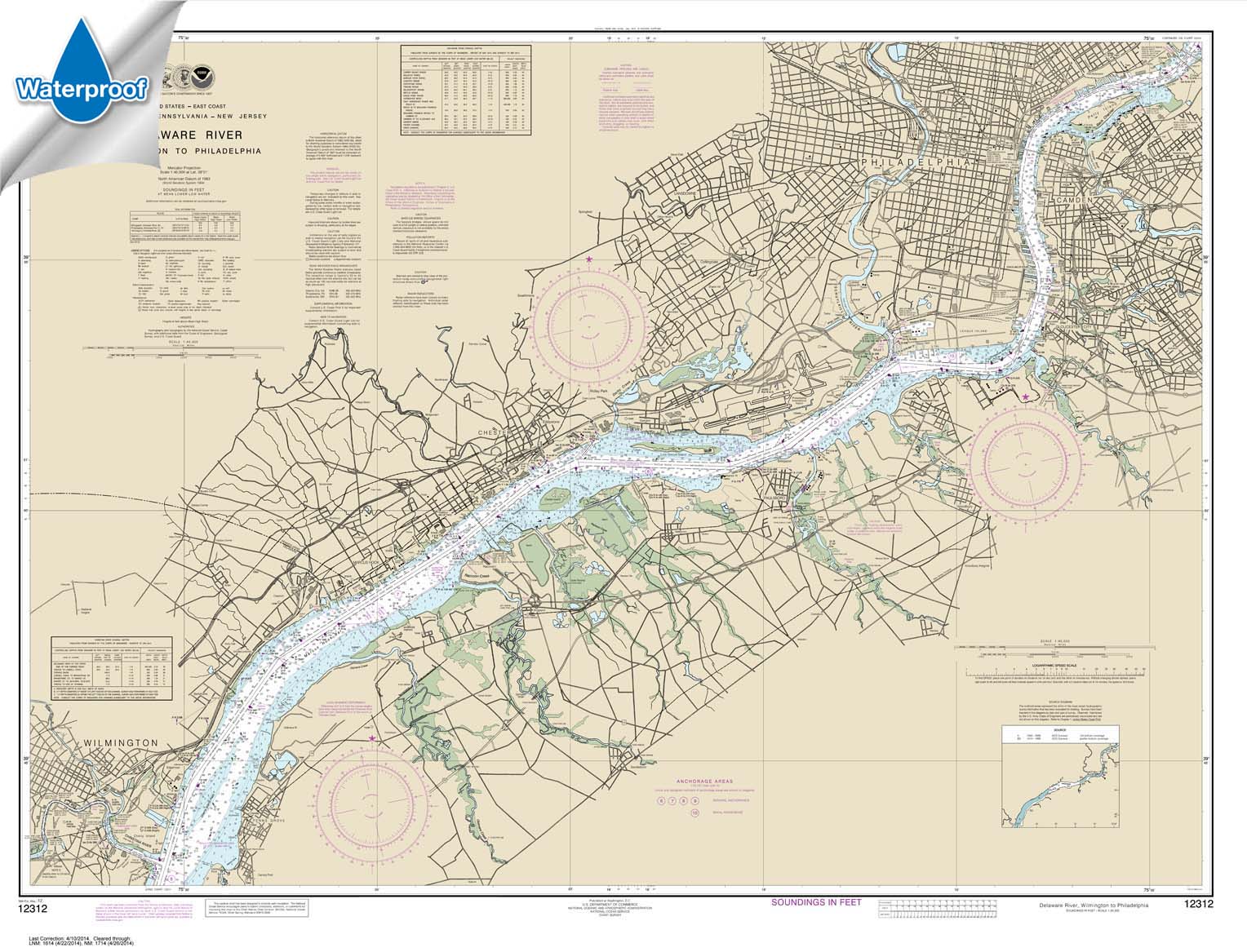 Delaware River Wilmington to Philadelphia - 12312 - Nautical Charts