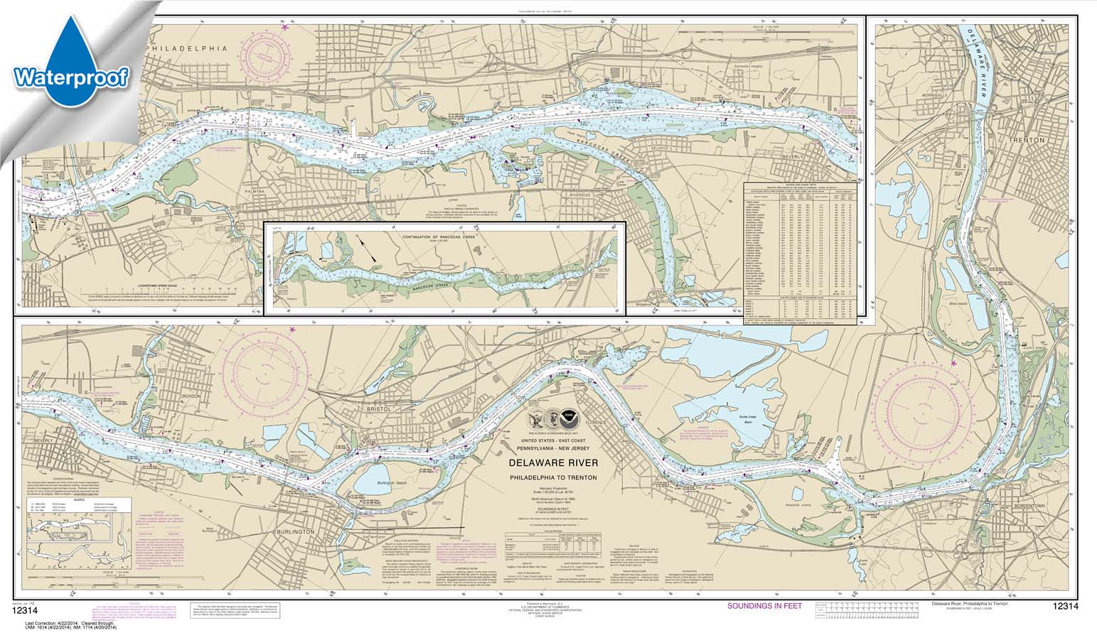 Delaware River Philadelphia to Trenton - 12314 - Nautical Charts