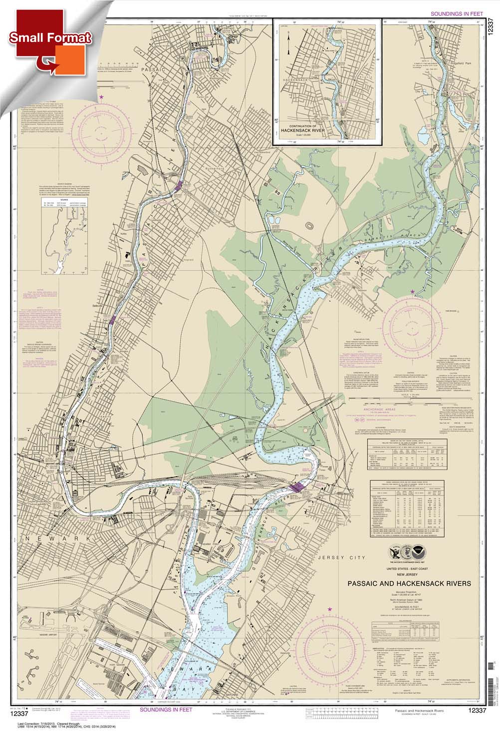 Passaic and Hackensack Rivers - 12337 - Nautical Charts