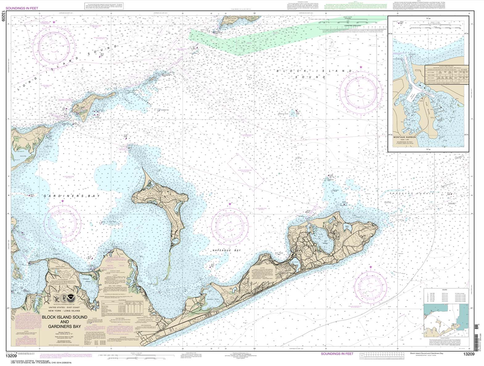 Block Island Sound and Gardiners Bay; Montauk Harbor - 13209 - Nautical ...