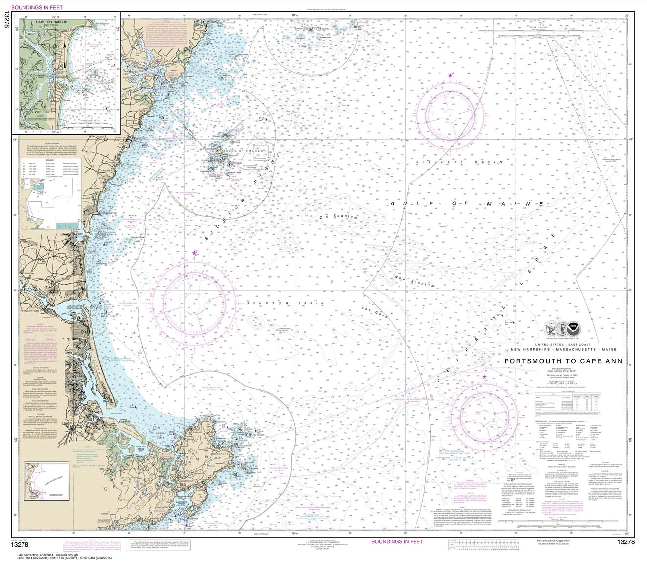 Portsmouth to Cape Ann; Hampton Harbor - 13278 - Nautical Charts