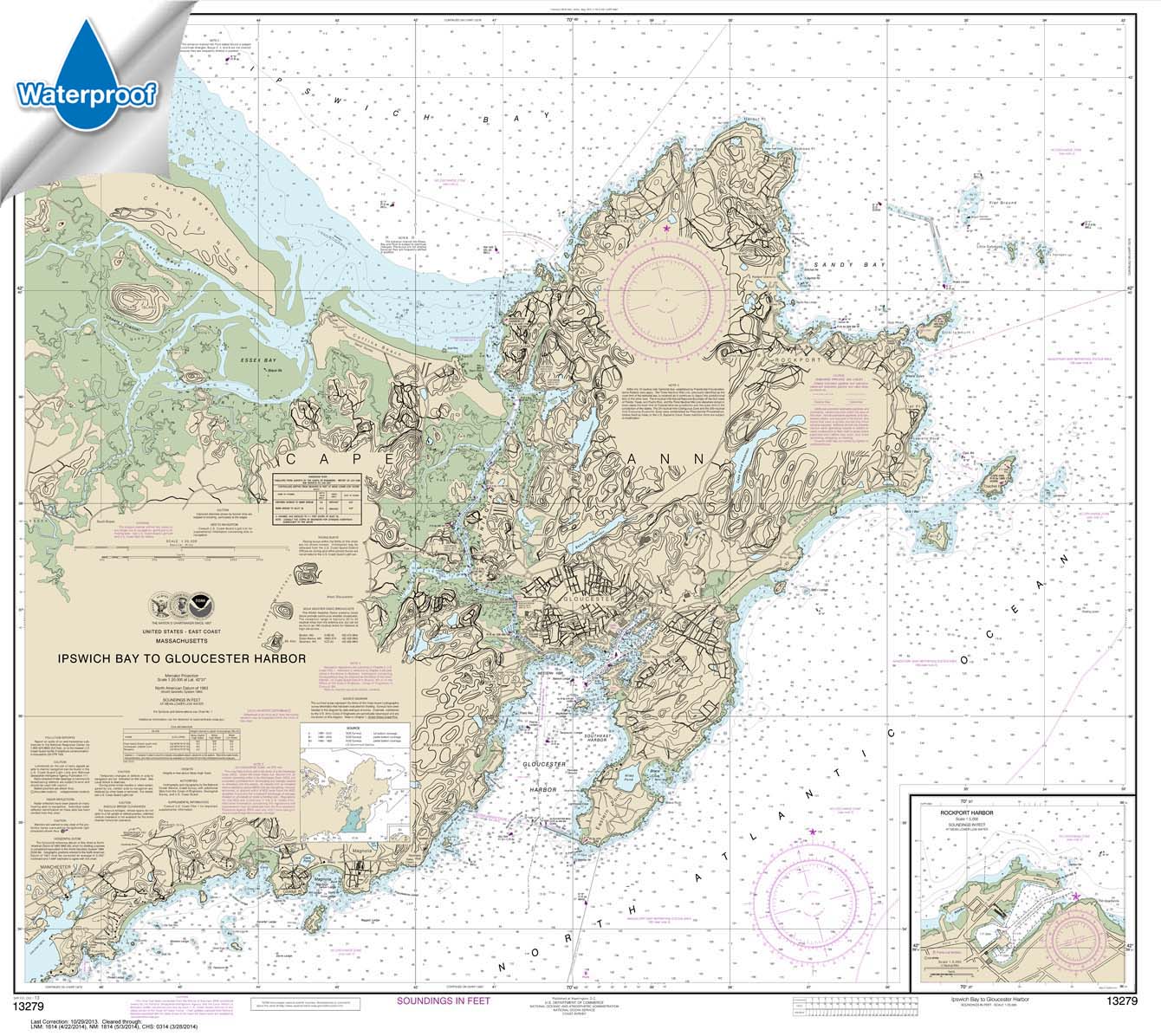 Ipswich Bay to Gloucester Harbor; Rockport Harbor - 13279 - Nautical Charts