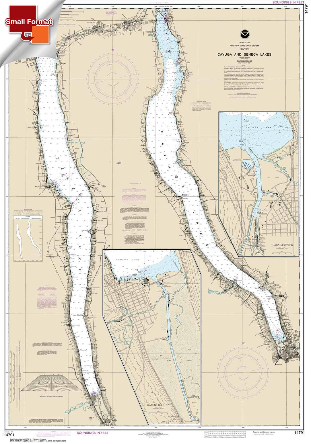 Cayuga and Seneca Lakes;Watkins Glen;Ithaca - 14791 - Nautical Charts