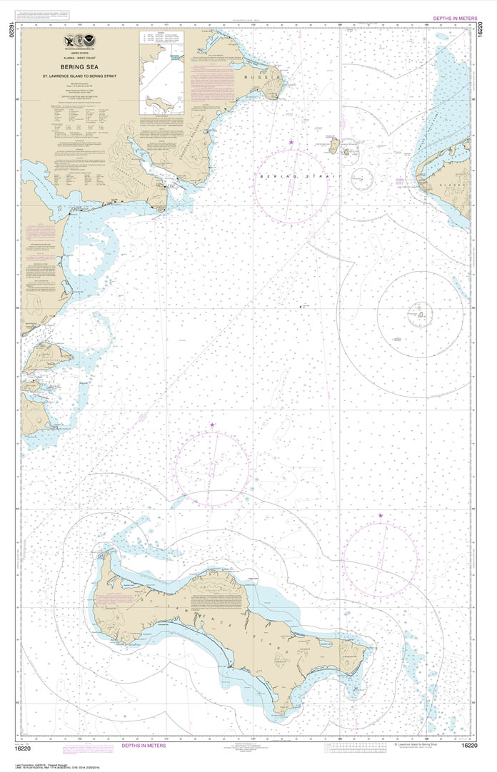 Bering Sea St. Lawrence Island to Bering Strait - 16220 - Nautical Charts