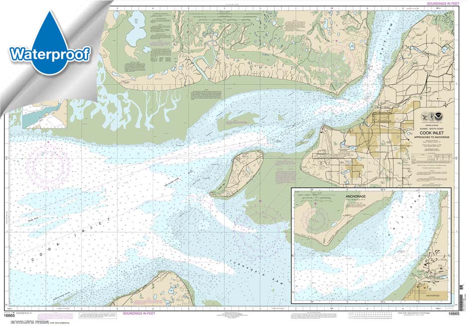 Cook Inlet-Approaches to Anchorage;Anchorage - 16665 - Nautical Charts