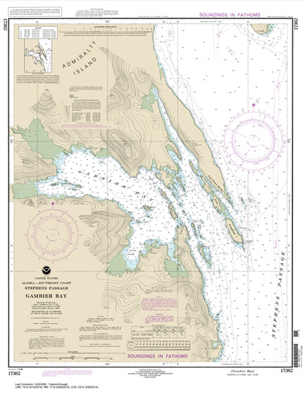 Gambier Bay: Stephens Passage - 17362 - Nautical Charts