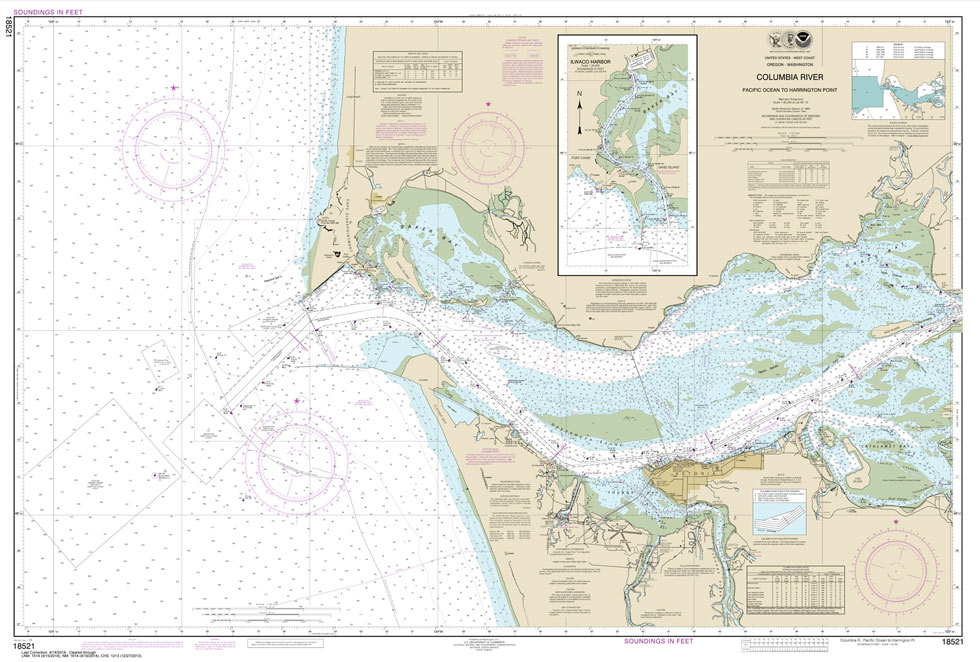Columbia River Pacific Ocean to Harrington Point;Ilwaco Harbor - 18521 ...