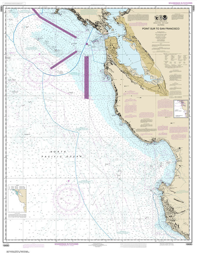 Point Sur to San Francisco - 18680 - Nautical Charts