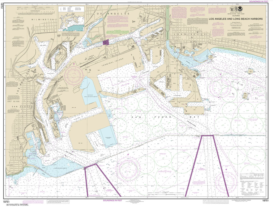 Los Angeles and Long Beach Harbors - 18751 - Nautical Charts